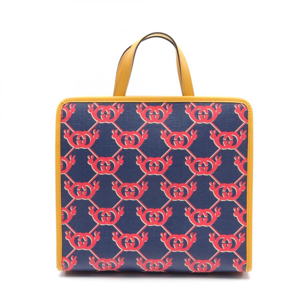 Gucci Interlocking G Snail Tote Bag Navy Red Yellow - Gem